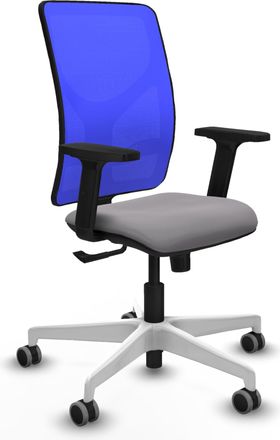 Piqueras y Crespo B&uuml;rostuhl mit 2D-Armlehnen, h&ouml;henverstellbare Lendenwirbelst&uuml;tze, ausgestattet mit 3 Positionen und Schneideschaum, Blau/Grau