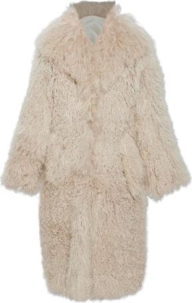 Ami Manteau long en cuir dagneau - Femme - Vestes - Rose - Taille: 38 FR