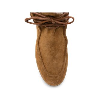 Isabel Marant Shearling-Lined Suede Wedge Boot - Brown