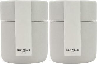 Jean & Len Aufbewahrungsdose in sand, aus Dolomit, vielseitige Aufbewahrungsm&ouml;glichkeiten, auch ideal zur Tampon oder Ohrenst&auml;bchen Aufbewahrung, Keramikdose mit