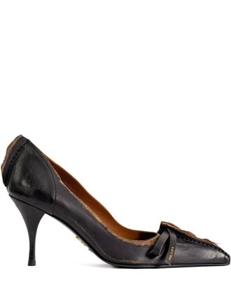 Prada escarpins à détail de ruban 85 mm - Noir