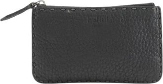 Fendi unisex, Pre-owned, Gris, Taille: ONE Size Porte-monnaie Selleria Pre-owned