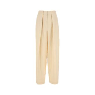 Stella McCartney Weitgeschnittene Hose aus Viskosemischung in Creme - - Trousers - Damen - Beige - M