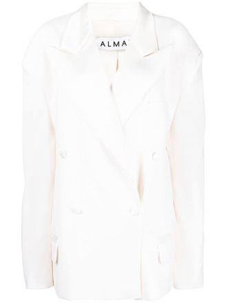 Almaz blazer oversize &agrave; boutonni&egrave;re crois&eacute;e - Tons neutres
