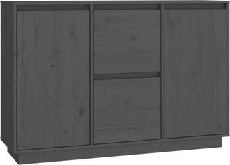 vidaXL Sideboard Grau 111x34x75 cm Massivholz Kiefer - Vidaxl