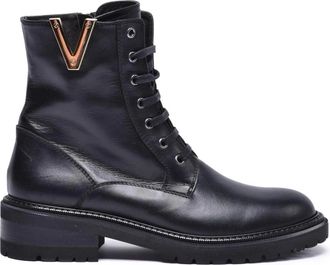 Via Roma 15 Femme, Chaussures, Noir, Taille: 40 EU Bottine en cuir avec semelle en caoutchouc