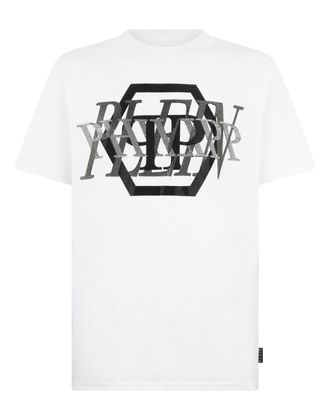Philipp Plein Round Neck T-Shirt Logo Stones