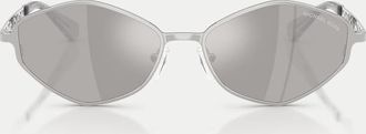 Michael Kors Gold Coast Sonnenbrille in unregelm&auml;&szlig;iger Form mit silber verspiegelten Gl&auml;sern in Silber