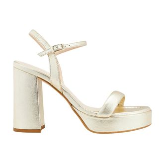 Cosmoparis Femme, Chaussures, Jaune, Taille: 37 EU Sandale &agrave; talon plateforme Naomie cuir platine