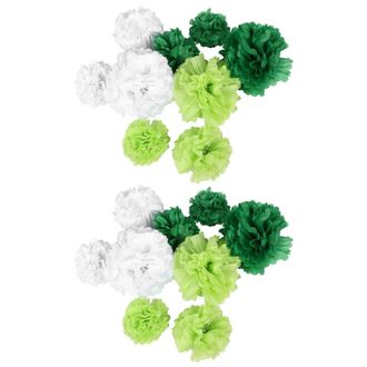 BESPORTBLE 24st&uuml;cke Gr&uuml;ne Seidenpapier Pompons Blumenkugeln Zum Selberbasteln F&uuml;r Partydekoration Geburtstage Hochzeiten Fenster Und Tischdekorationen