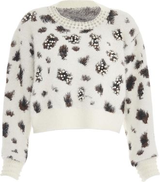 Faina Strickpullover Damen Wollwei&szlig;