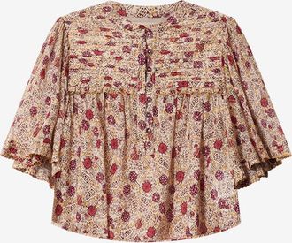 Isabel Marant Top Douna - Femme - &Eacute;cru-framboise - Taille34 - Marant &Eacute;toile