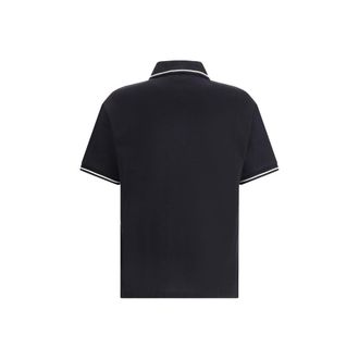 Amiri Mens Embroidered Monogram Cotton Polo Black