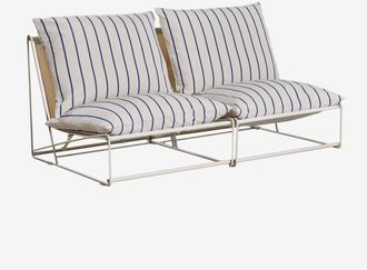 Sklum Sklum - Amaro 2-teiliges modulares Gartensofa Braun Tapioca - Dunkelblau
