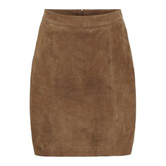 BTF-CPH Kurzer Wildleder-Bleistiftrock - - Skirts - Damen - Braun - 3XL