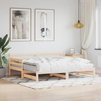 vidaXL Lit de jour avec lit gigogne 90x200 cm bois de pin massif