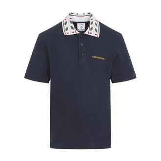 Casablanca Laurel Piqu&eacute; Polo - - Tops - Herren - Blau - S