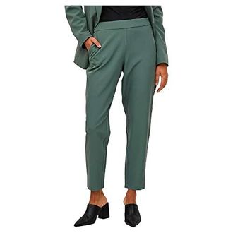 Vila Vila Pantalon pour Femme VICARRIE LOWNY RW 7/8 - Vert Canard - Taille 42, Vert Canard, W42