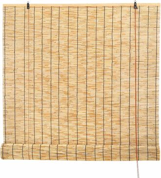 Generic Natürlich Römische Rollos für Fenster Trennwände, Wasserdicht Schilfvorhänge für Innen Türen, Sonnenschutz Schilfrohrmatte für Home Veranda(140x280cm/