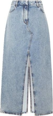 Givenchy Langer, geschlitzter Baumwollrock Givenchy in Blau