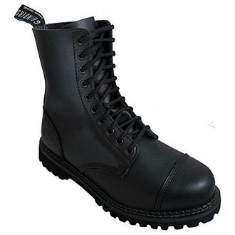 Grinders Bottes de combat Stag pour femme - 10 oeillets - noir - EU38 UK5