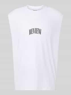 Review Muskelshirt mit Logo und Rundhalsausschnitt