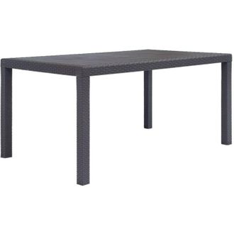 vidaXL Vidaxl - Table de jardin Marron 150x90x72 cm Plastique Aspect de rotin