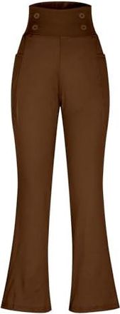 Generic Pantalon de yoga &eacute;vas&eacute; avec doublure en polaire pour femme, legging dhiver taille haute avec poches, chaud, pour la marche, la randonn&eacute;e, lentra&icirc;nemen