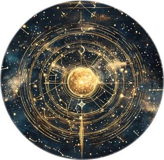 Generic Myst&eacute;rieux Cosmique c&eacute;leste Art, Tapis Abstrait r&eacute;tro Lavable, Tapis Ronds Doux Non Glissant, Mince et Confortable pour Chambre dEnfant et Salon 200x2