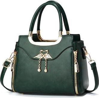 Nicole & Doris Petit Sac à Main Chic Femme Sac Bandoulière Tendance Sacs a Main Portés Epaule Elegant Sac Dépaule PU Cuir Sac Pochette Sac Soirée Vert