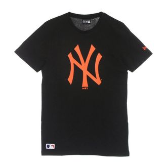 New Era Homme, Tops, Noir, Taille: XL T-shirt Baseball Logo Yankees Noir/Orange