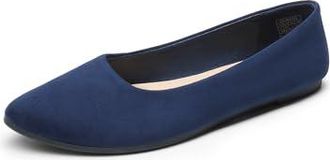 Dream Pairs Ballerines Femme Confortables &agrave; Bout Pointu en Su&eacute;dine, Chaussures Plates &agrave; Enfiler pour Travail, Bureau ou Sorties,Size 41.5,Marine,DWUMFA2506