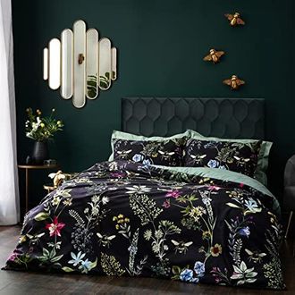 furn. Wylder Tropics Midnight Bee Bettbezug-Set, schwarz, Doppelbett