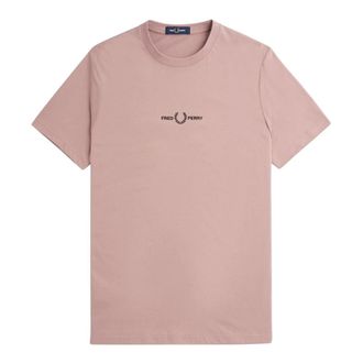 Fred Perry Besticktes Rosa Tee Shirt - - Tops - Herren - Rosa - XL