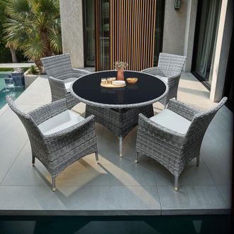 M&S Collection M&s - Salon de jardin en rotin 4 places + table ronde