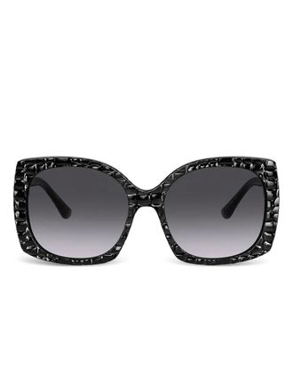 Dolce & Gabbana Eyewear lunettes de soleil &agrave; monture g&eacute;om&eacute;trique - Noir
