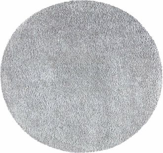 City Sport Tapis Rond à Poils Longs doux softy, Tapis de Salon, Chambre, Couloir (Gris Souris - 200x200cm)