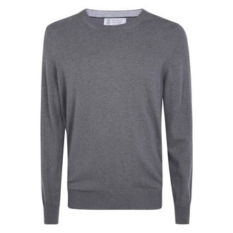 Brunello Cucinelli Round-Neck Strickwaren - - Knitwear - Herren - Grau - 2XL