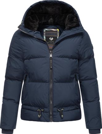 Ragwear Damen Winterjacke warme wasserdichte Steppjacke mit Kapuze Briony YOUMODO Navy Gr. XS
