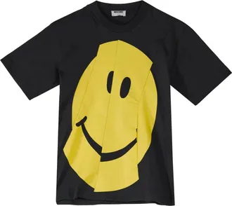 Moschino Femme, Tops, Noir, Taille: 42 FR Tshirt Smile Asimmetrica