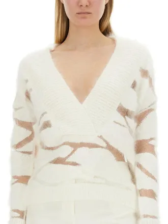 Tom Ford Angora Blend V-Neck Sweater - Ivory