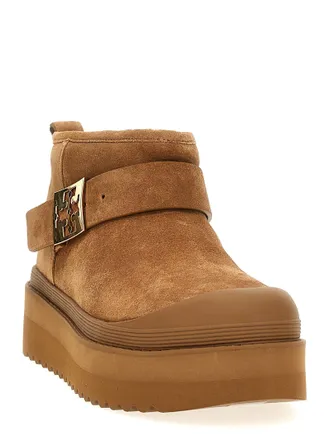 Tory Burch Suede Platform Boot - Camel