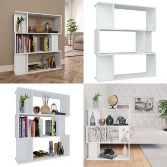vidaXL Biblioth&egrave;que/Cloison Blanc 80x24x96 cm Bois ding&eacute;nierie - Biblioth&egrave;que Blanche - Biblioth&egrave;que Moderne - &Eacute;tag&egrave;re Murale - Rangement Int&eacute;rieur