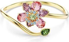 Swarovski Bracelet-jonc Idyllia, Tailles variées, Fleur, Multicolore, Placage de ton or