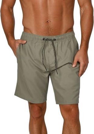 Riverso Riverso RIVDavid Short de bain pour homme, coupe droite, longueur longue, avec &eacute;lastique &agrave; la taille, noir, bleu, rouge, vert, orange, taille S, M, L,