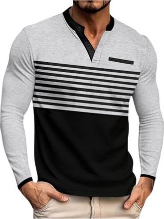 Generic Chemise tendance tendance pour homme, coupe classique, v&ecirc;tement de travail d&eacute;contract&eacute;, polo &agrave; boutons, l&eacute;ger et respirant, tuniques de vacances, Cend