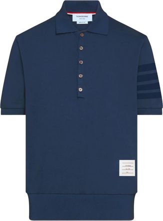 Thom Browne Poloshirt mit 4-Streifen-Logo - Blau