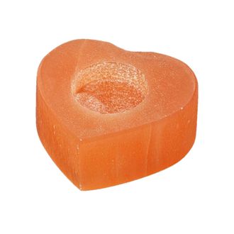 NKlaus Selenit Teelichthalter Herz 9x8 cm - Natürlicher Kerzenhalter für Entspannung, Meditation & spirituelle Rituale, ideal für Feng Shui & Energiearbeit