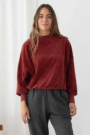 Twothirds Damen vegan Pullover Binz Weinrot