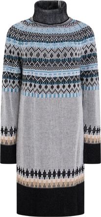 Moorer Robe Nhora &agrave; motif g&eacute;om&eacute;trique - Femme - Robes - Bleu - Taille: 36 FR